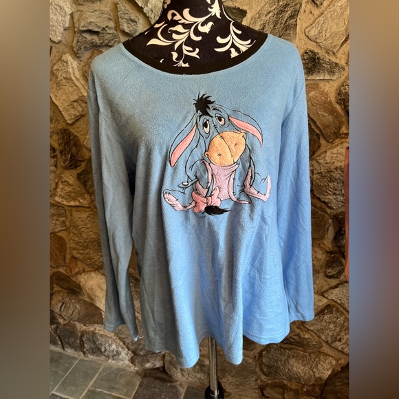 Disney | Intimates & Sleepwear | Disney Eeyore Long Sleeve Fleece ...